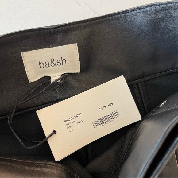 ba&sh | Skirts | Nwt 465 Bash Phanie Black Leather Mini Wrap Skirt | Poshmark
